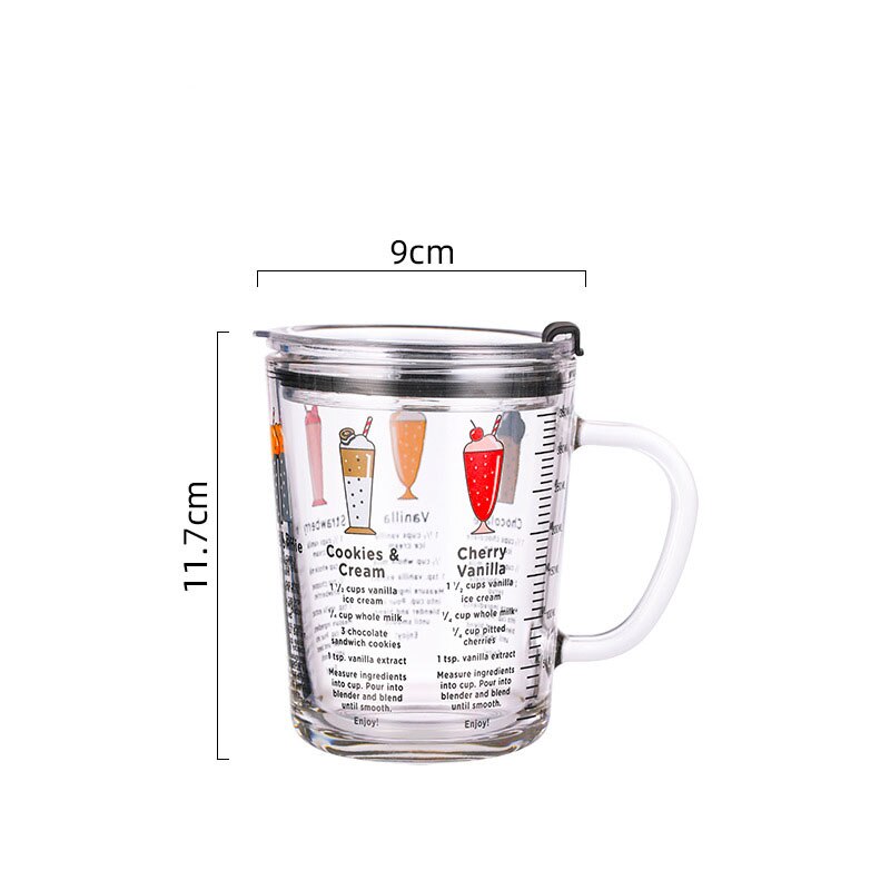 Transparent Calibration Cup with Lid Drinking Set ... – Grandado