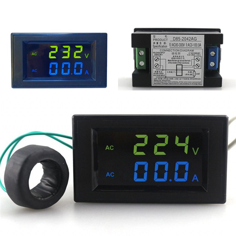 AC 80-300V 0-100A HD Yellow Blue LCD Active Power ... – Grandado