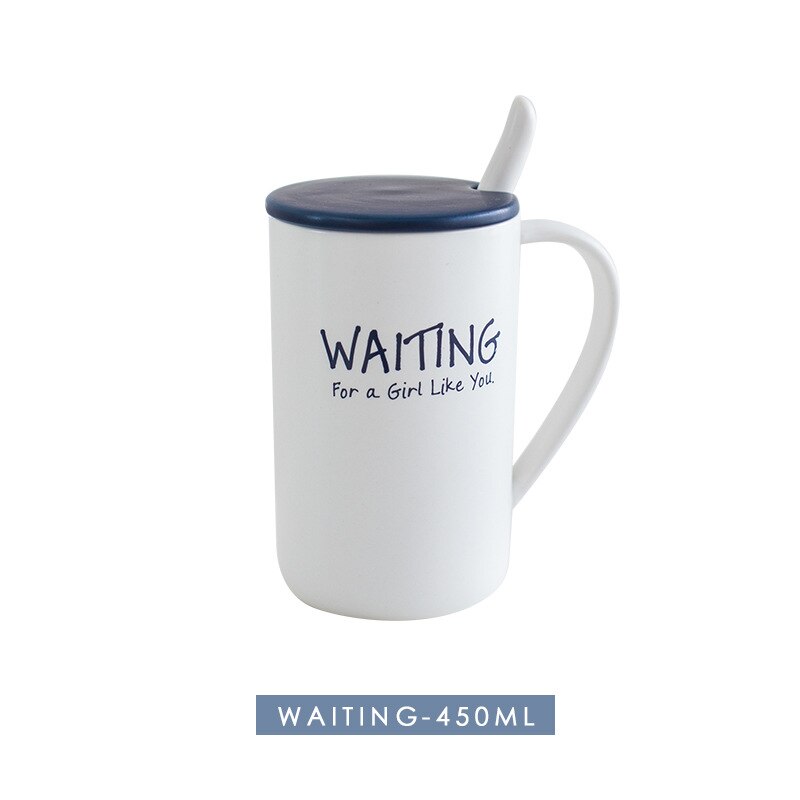 Large capacity mug with lid spoon,office coffee cu... – Grandado