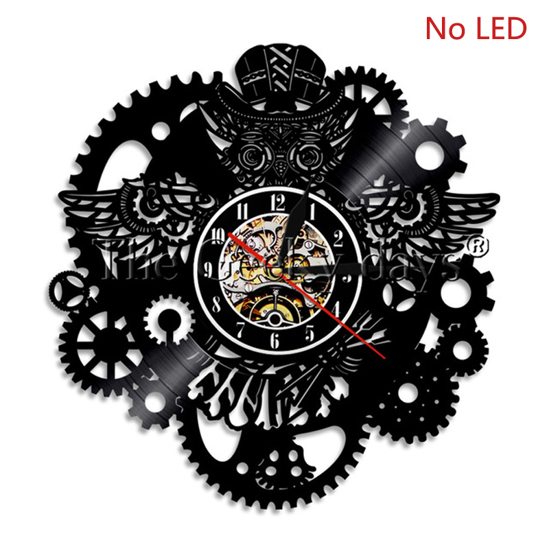 3D Decorative Steampunk Clock Vinyl Record Wall Cl... – Grandado