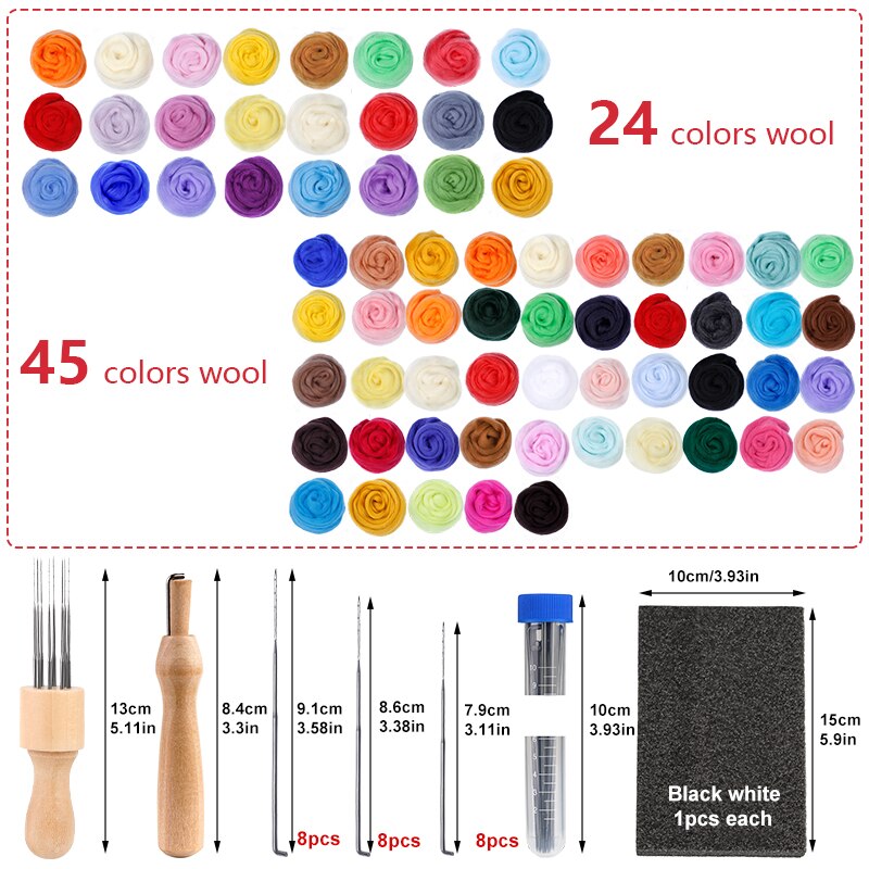 LMDZ 25/45 Colors DIY Wool Felt Kit Handmade Needl... – Vicedeal