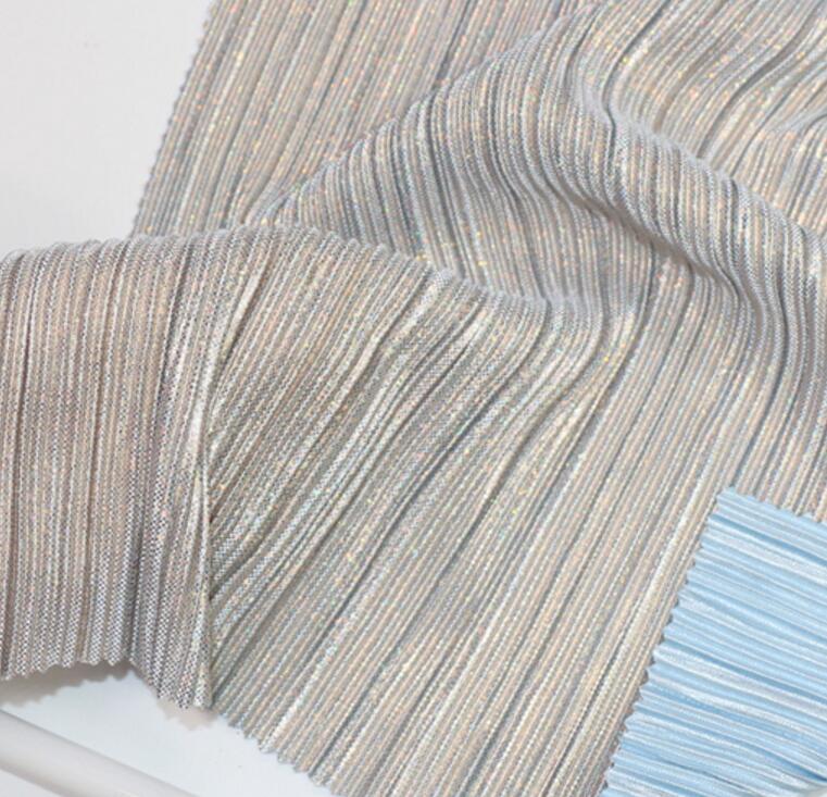 shimmer crushed satin shiny fabric pleated materia... – Vicedeal