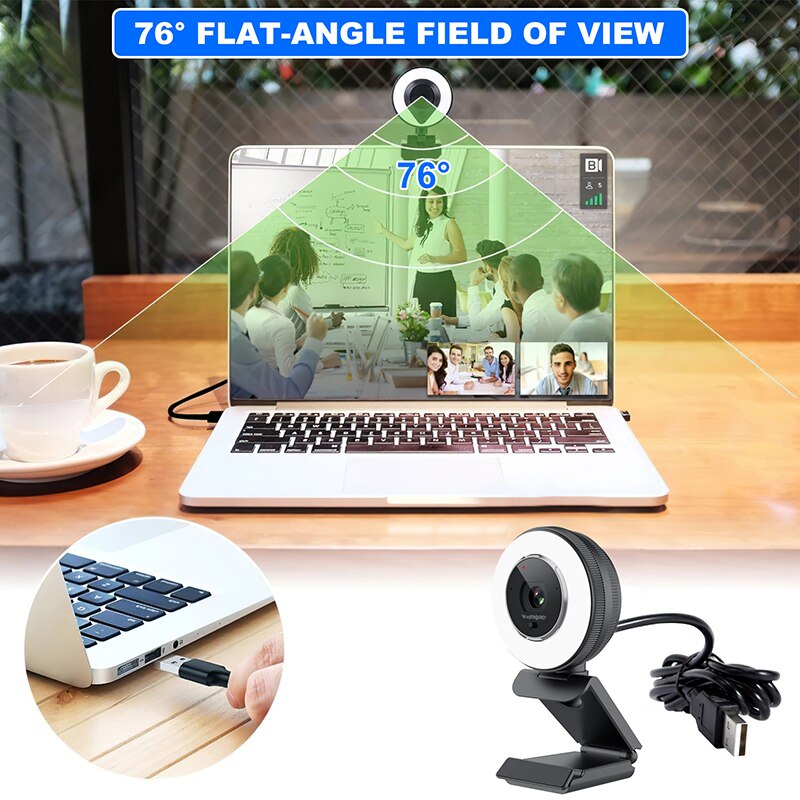 1080P 60FPS Webcam with Adjustable Light Auto Focu... – Grandado