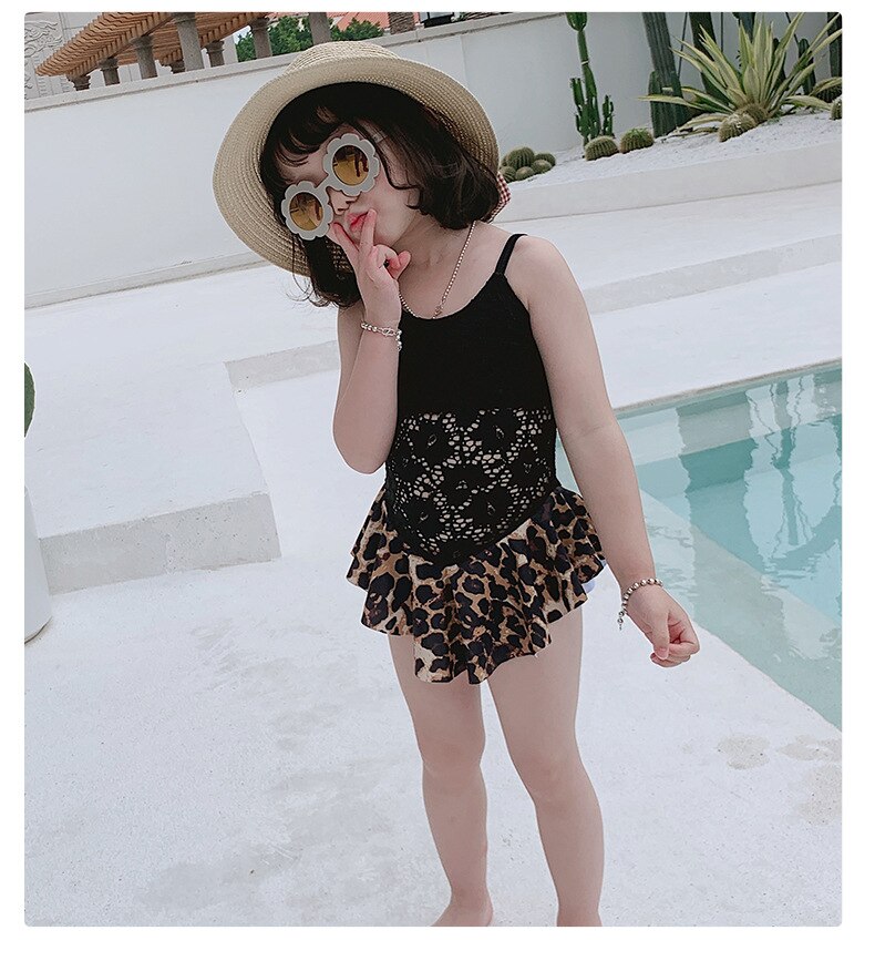 Korean leopard bikini girls princess skirt piece s... – Grandado