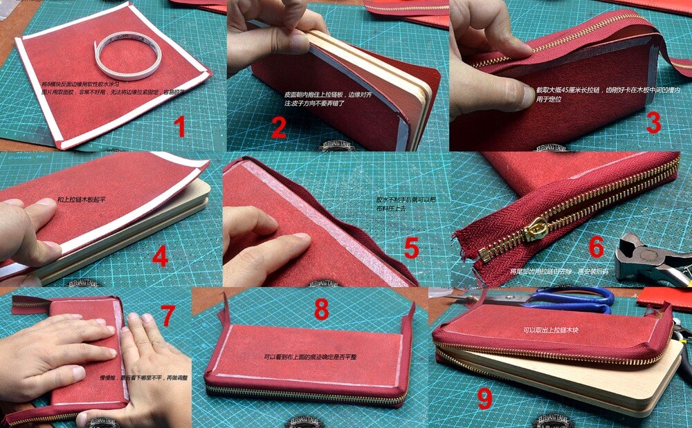 7kinds Leather Craft Bag Wallet M4/M6 3#/5# Zipper... – Vicedeal