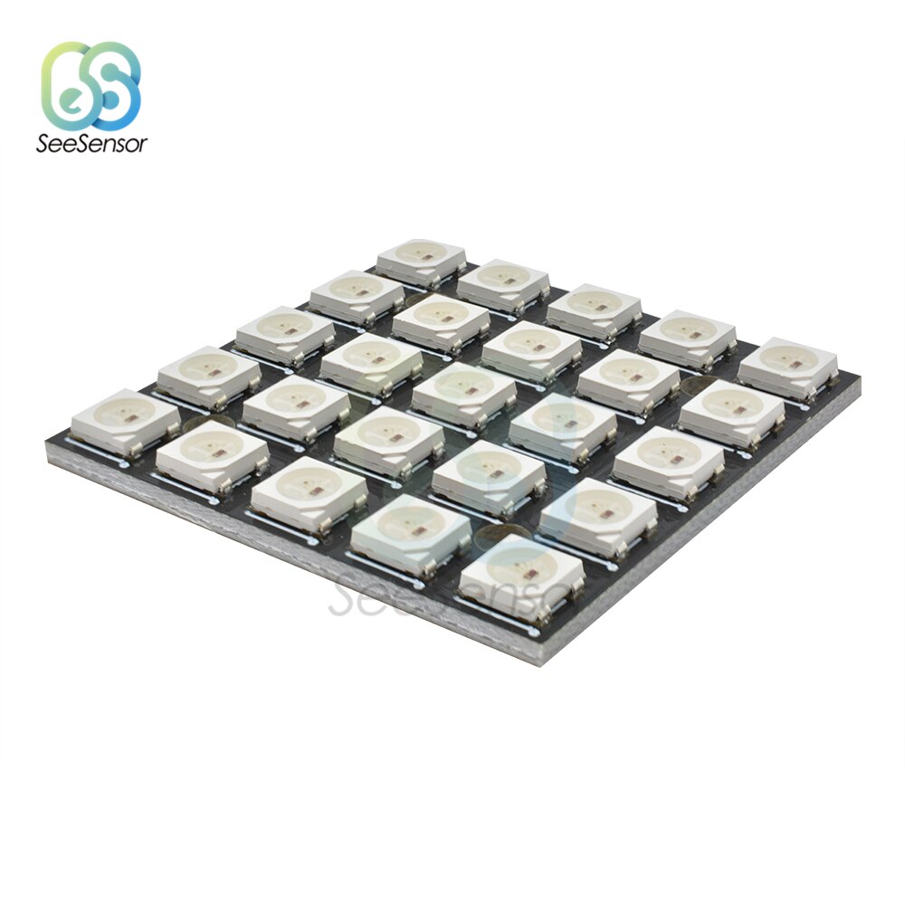 WS2812B RGB Flexible 5x5 Pixel Panel Matrix Screen... – Grandado