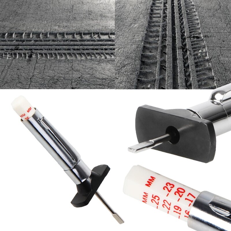 Vehicle Motor Tyre Rubber Tread Depth Gauge Metric... – Vicedeal