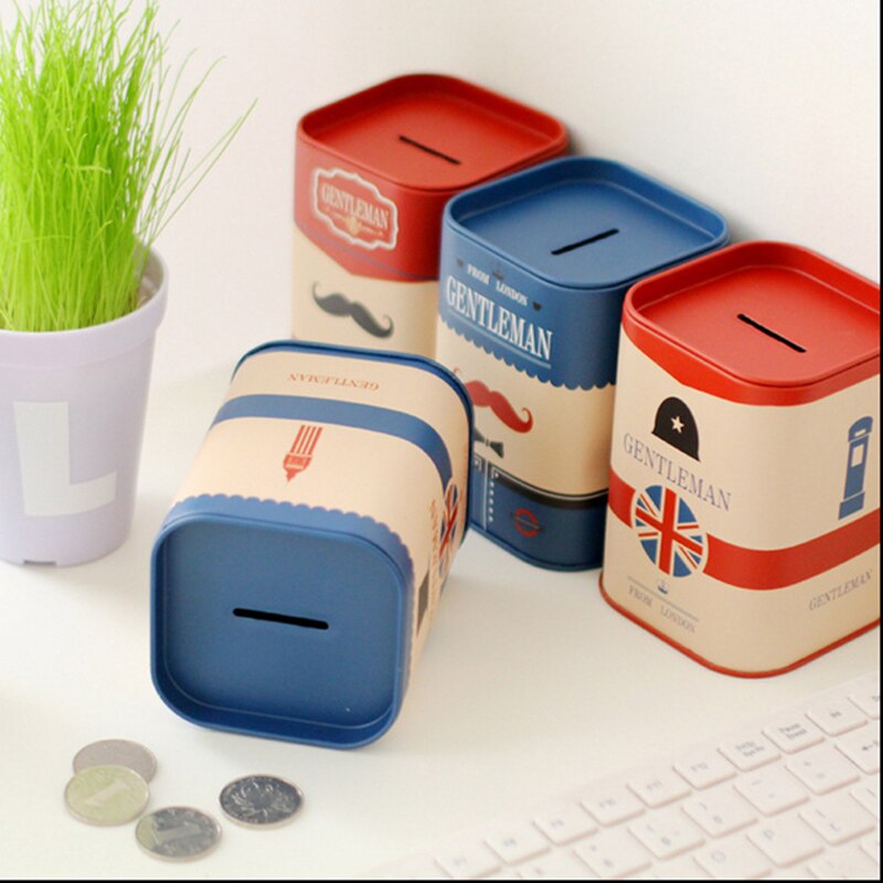 Cartoon square tinplate piggy bank metal piggy ban... – Grandado