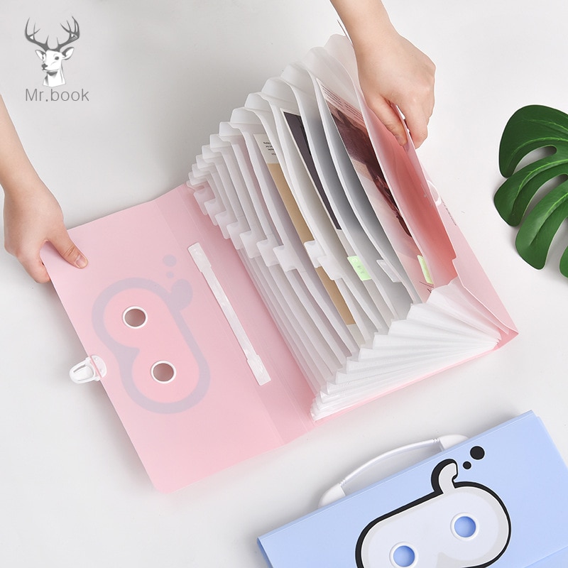 13 Pockets Expanding File Folder Kawaii Pig A4 Cla... – Vicedeal