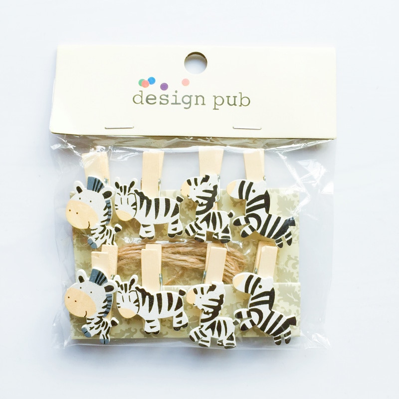 8 pcs /Pack Lovely Zebra Wooden Paper Clip Bookmar... – Grandado