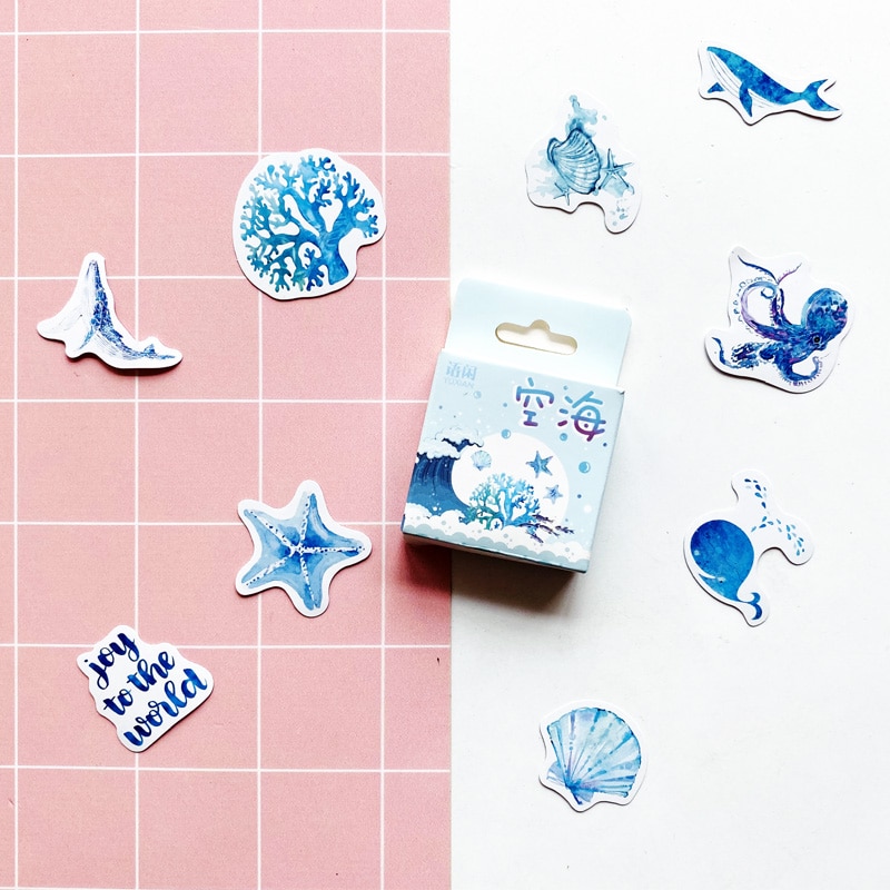 50 pcs/Pack Cute Sea Creature Shell Whale Paper St... – Grandado
