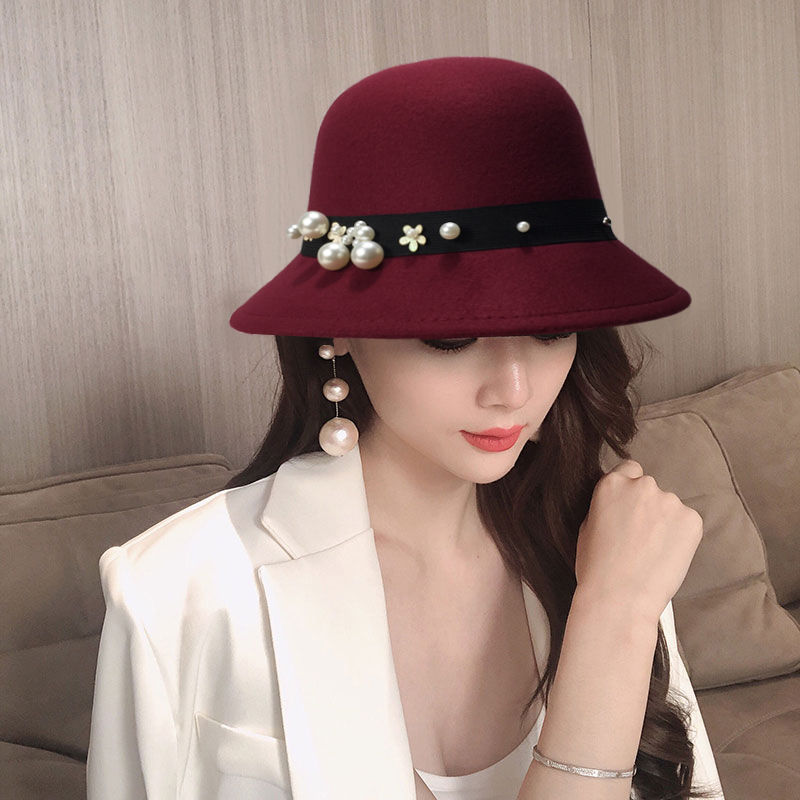 Hat for Women Autumn Classic Solid Felt Top Hats W... – Vicedeal