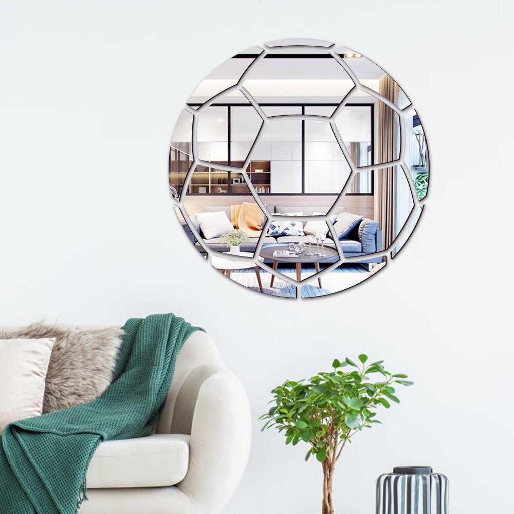 Mirror acrylic football DIY combination home wall ... – Grandado