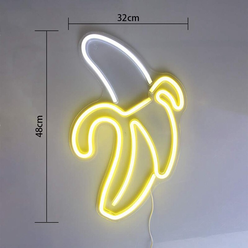 Banana Shaped Neon Signs LED Neon Lights Art Wall ... – Grandado