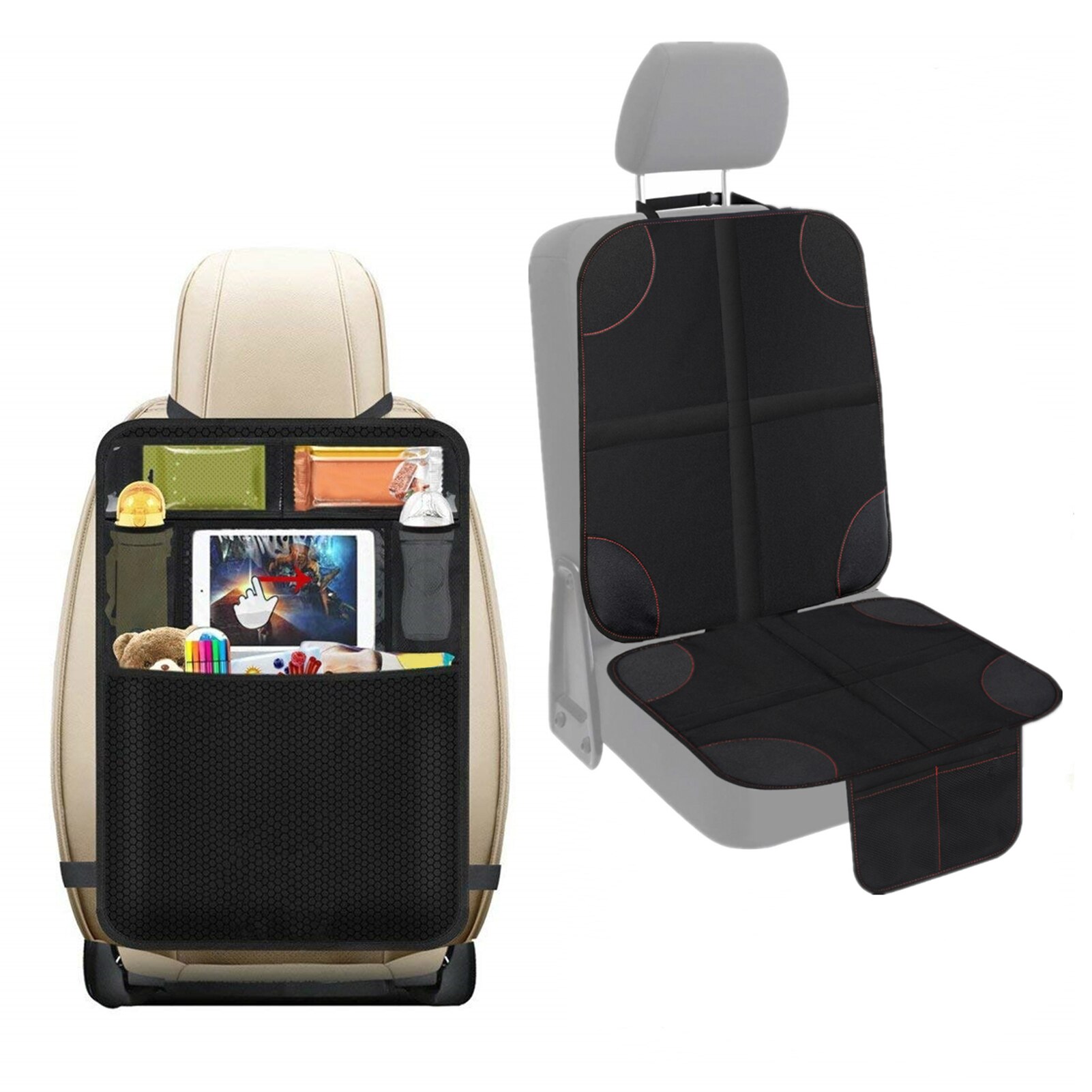 Car Seat Protector + Backseat Car Kick Mat Met 5 O... – Grandado