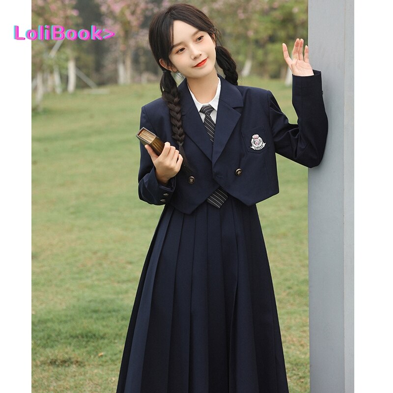 School Uniform Women Solid Color Long Sleeve Jk Su... – Grandado
