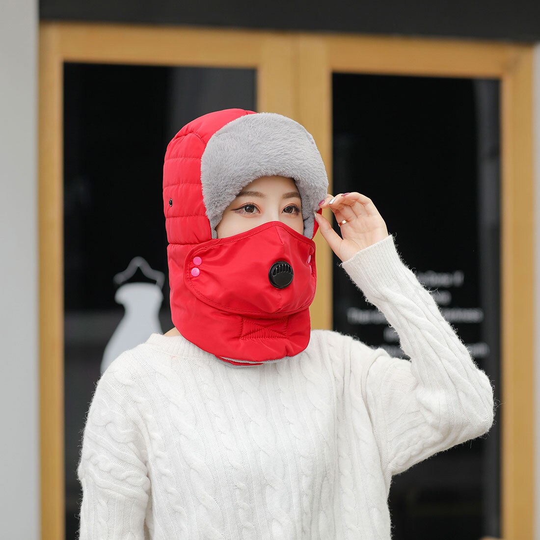 Russia Army Mask Sunglass Hat Thick Warm Winter Ou... – Grandado