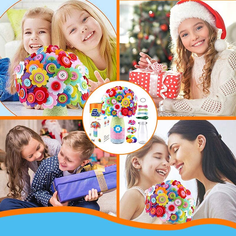 Kids Handmade Button Bouquet Material Father's... – Grandado