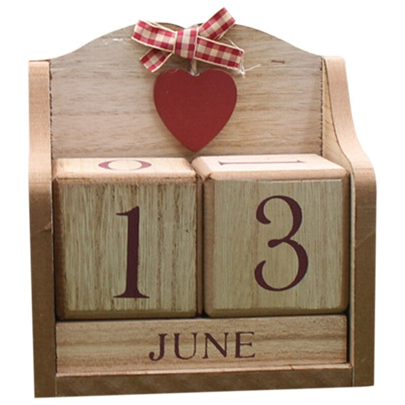 Wooden Calendar Ornament Wooden Home Desk Decorati... – Grandado