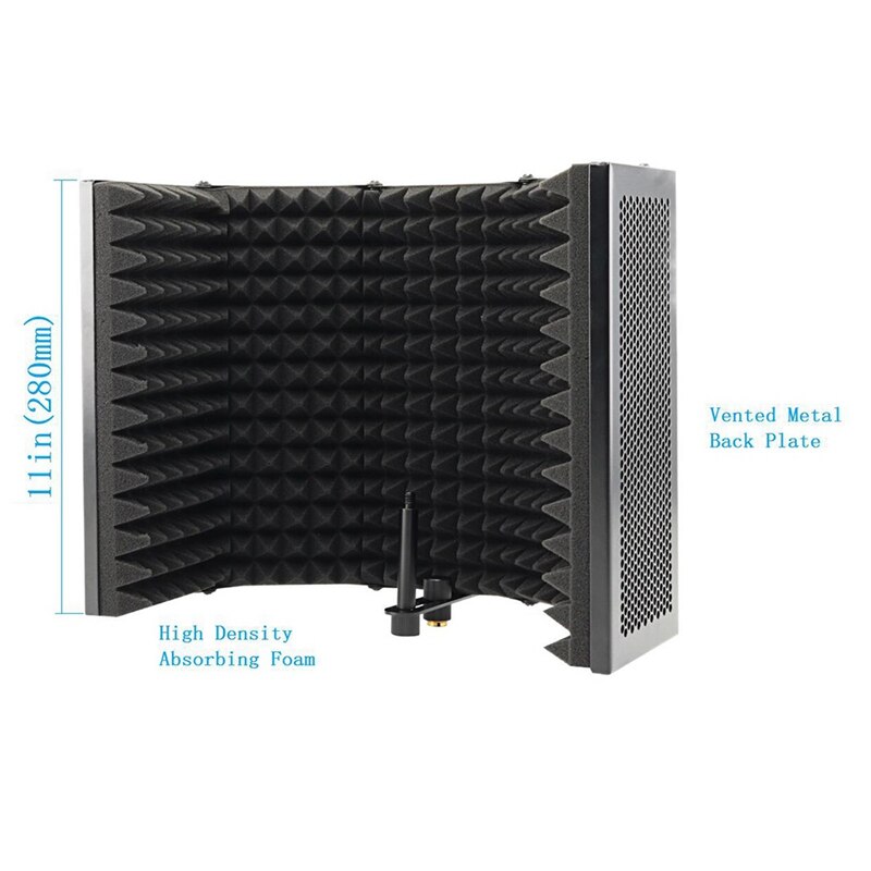5 Panel Foldable Studio Microphone Isolation Shiel... – Vicedeal