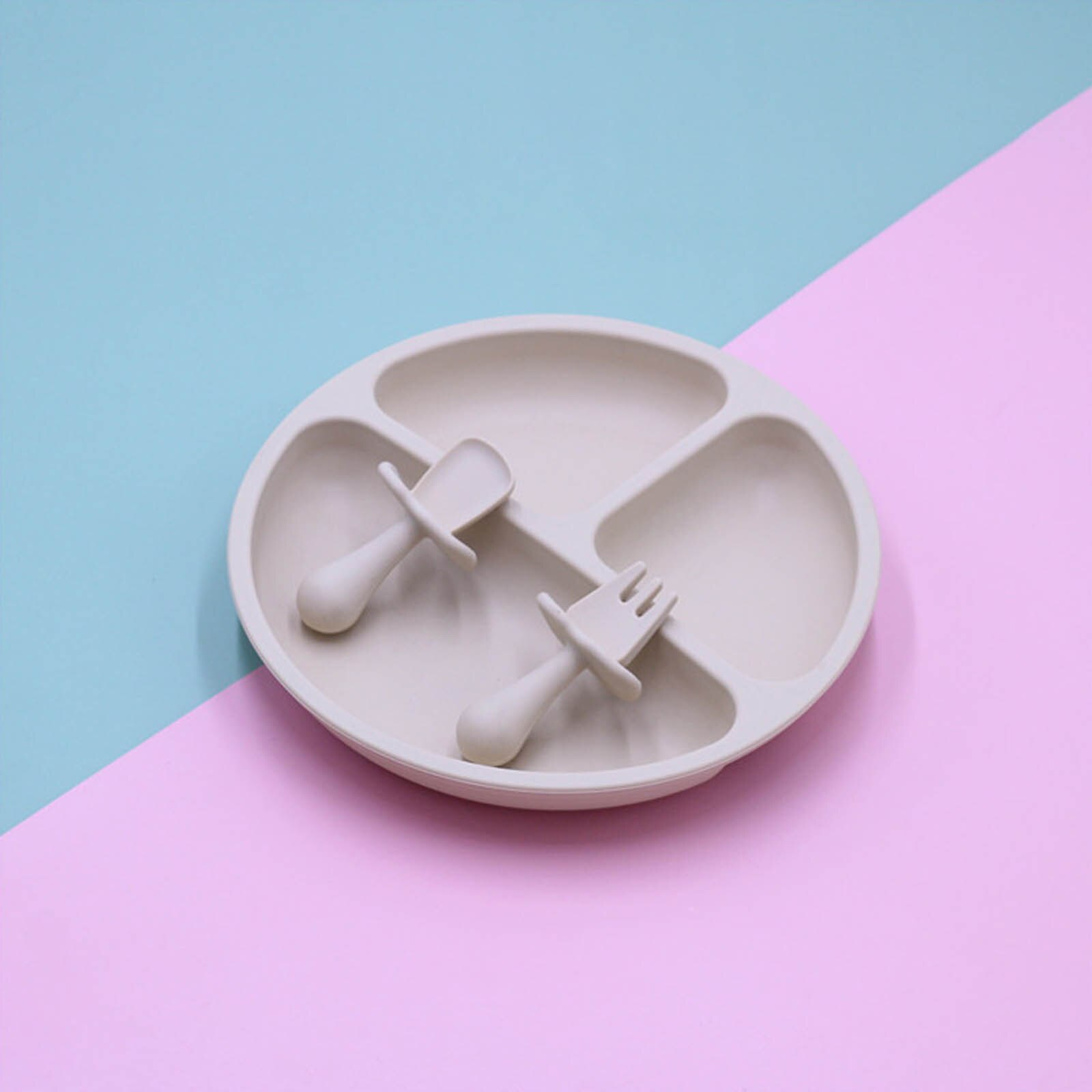 Infant Boys Girls Tableware Set Three Grids Dinner... – Grandado