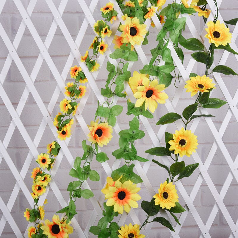 1pcs 2m Artificial Yellow Sunflower Garland Silk W... – Vicedeal
