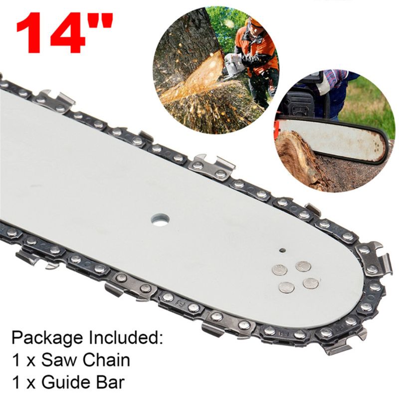 14 Inch Chainsaw White Guide Bar With Saw Chain 3/... – Grandado