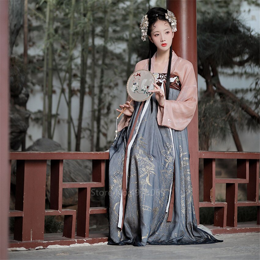 Adult Girls Hanfu Dress Chinese Folk Dance Costume... – Grandado