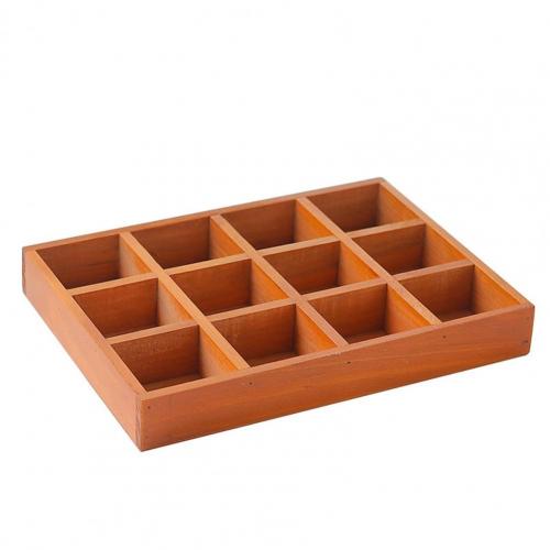 Storage Box 12 Grids Wooden Storage Supplies Vinta... – Grandado