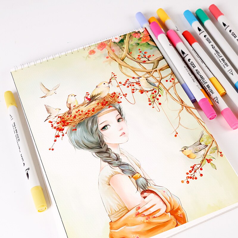 STA 12/24/36/48/80Colors Set Sketch Marker Pens Tw... – Grandado