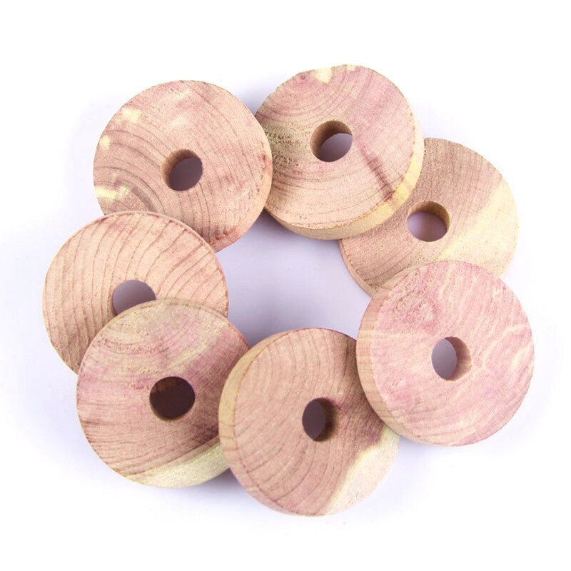 12pcs Cedar Wood Block Round Ring Wardrobe Natural... – Vicedeal