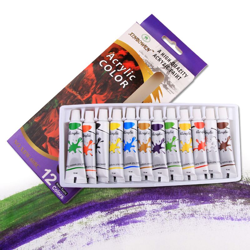 12 Ml 12 Kleuren Professionele Acryl Verf Set Hand... – Vicedeal