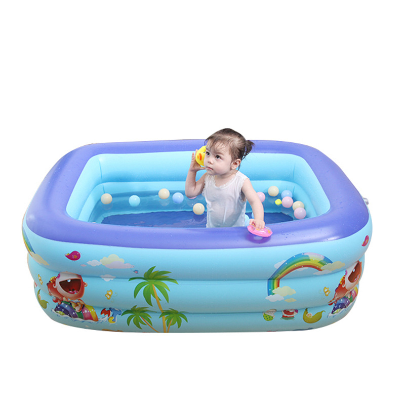 1.3M Kids Pools Inflatable Square Swimming Pool Ba... – Vicedeal