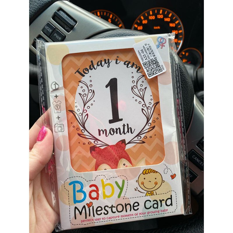 12 Sheet Milestone Photo Sharing Cards Set Baby Ag... – Grandado