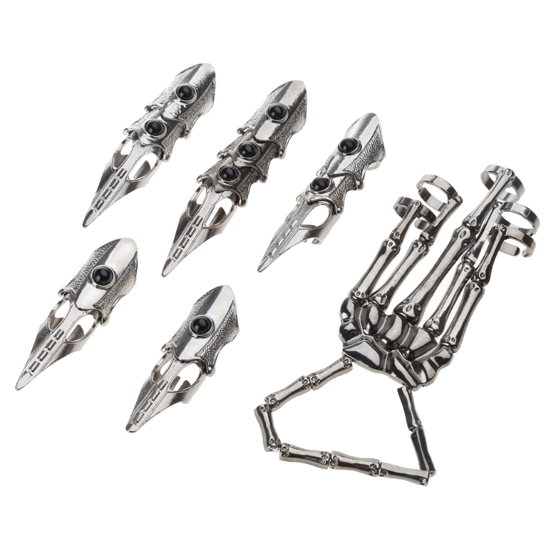 Black Metal Finger Claw Unieke Skeleton Full Finge... – Grandado