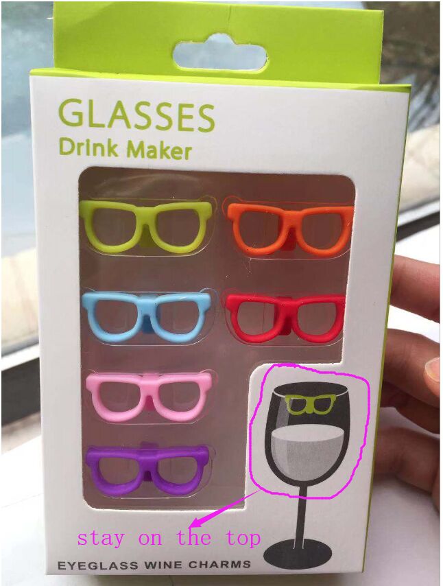 Eyeglasses Silicone Party Wine Glass Marker Label ... – Grandado