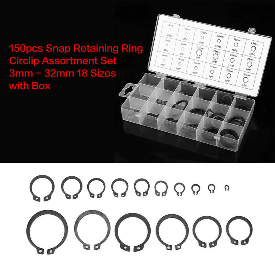 150pc Snap Retaining Circlip Assortment Kit 3mm - ... – Grandado