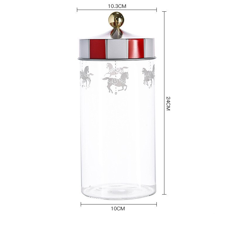 Nordic carousel glass sealed jar-coffee, tea, cand... – Vicedeal