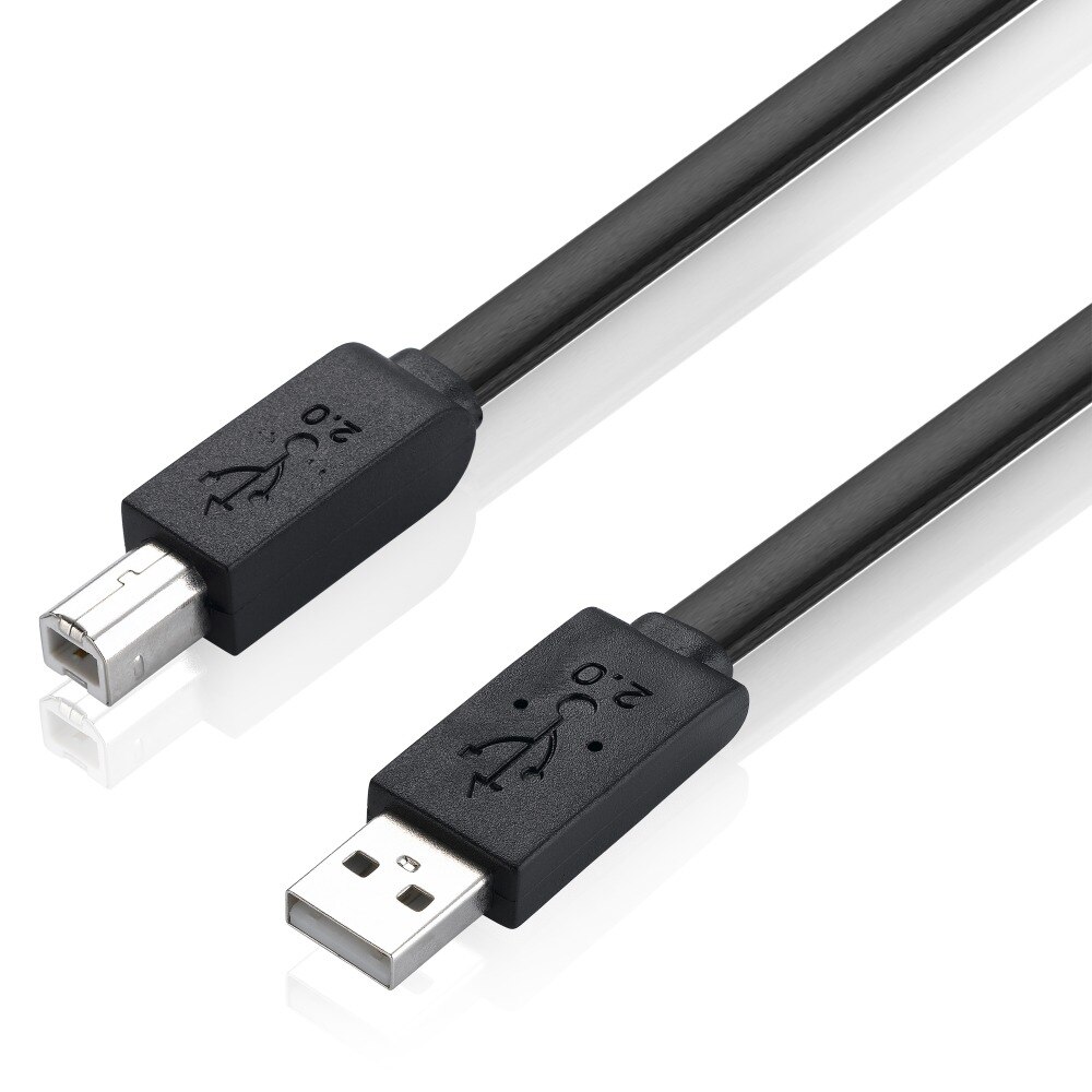 Bochara flat usb 2.0 printerkabel type a han til t... – Vicedeal