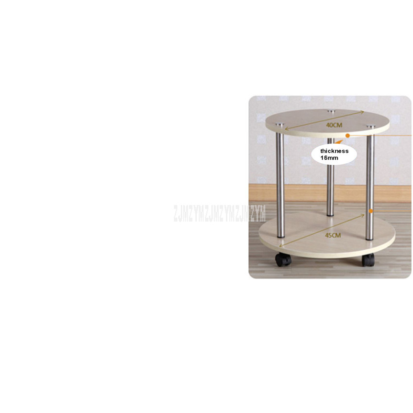 2 Layer Modern Movable Round Tea Table With Wheel ... – Vicedeal