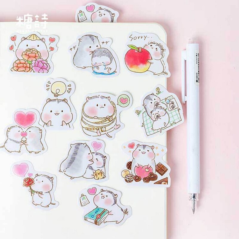 45 Pcs/Box Cute cartoon animal Hamster Baby mini p... – Grandado