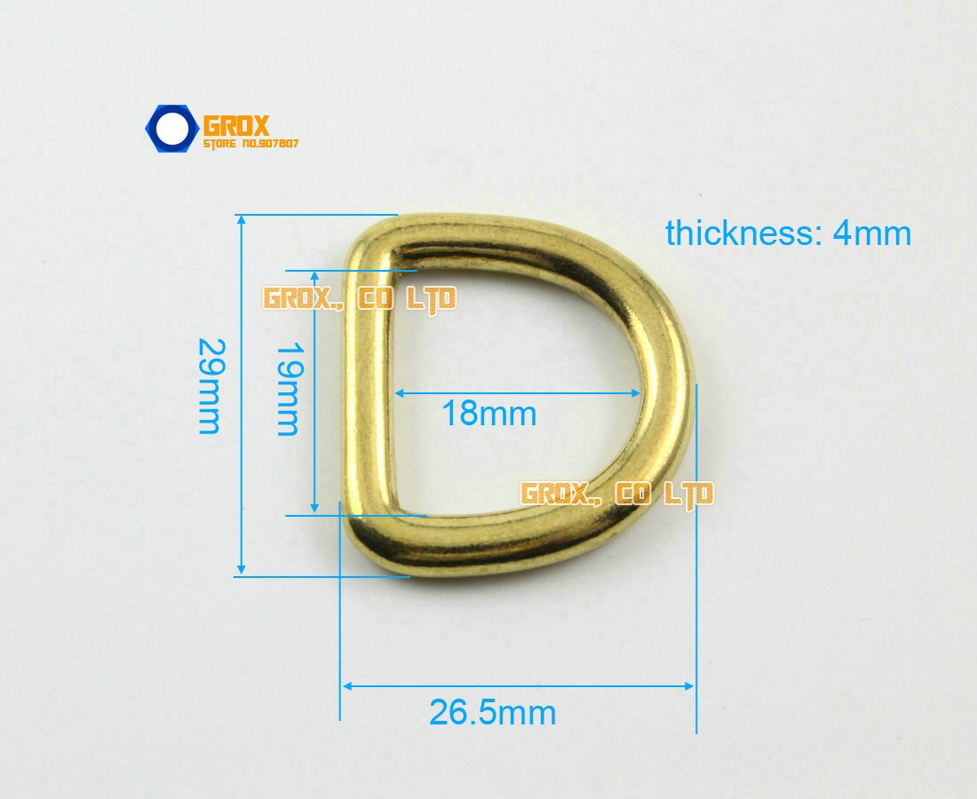 10 Pieces 19mm Solid Brass D Ring For Purse Bag Ha... – Grandado