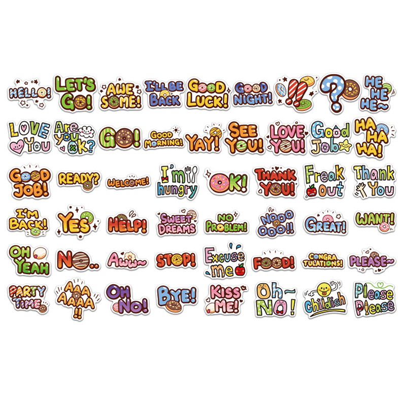 50Pcs Colorful Inspirational Lettering Quote Stick... – Grandado