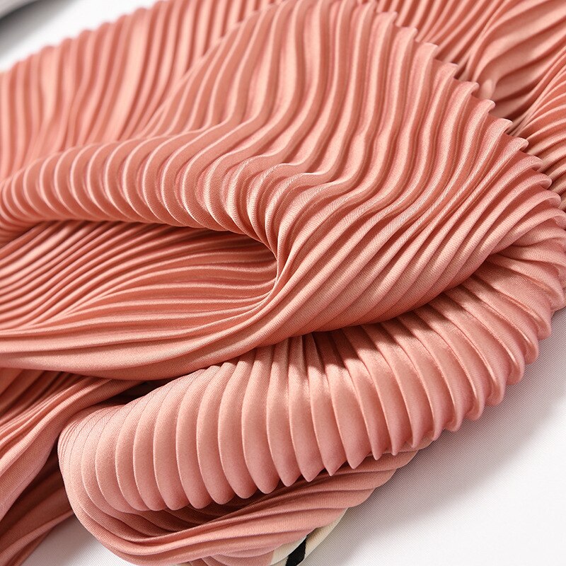 Solid Color Small Bandana Women Silk Crinkle Scarf... – Grandado