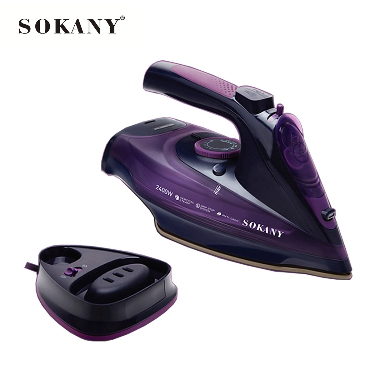 SOKANY Electric Steam Iron 2400W Cordless Charging... – Vicedeal