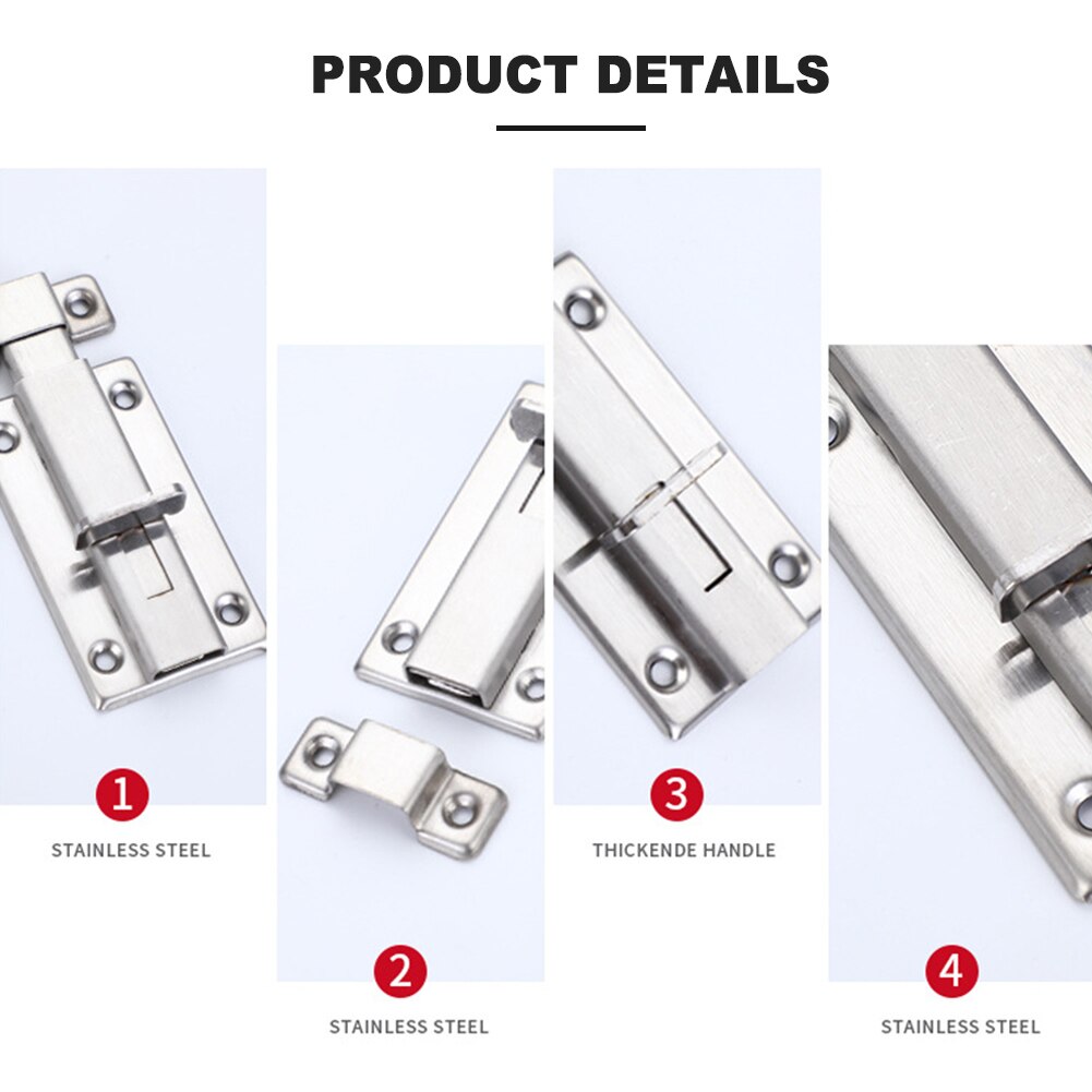 2pcs Home Stainless Steel Sliding Bolts Hardware A... – Grandado