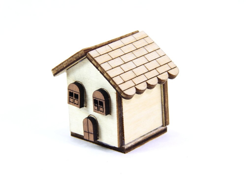 Tile Roof Wooden House Terrarium Object – Grandado