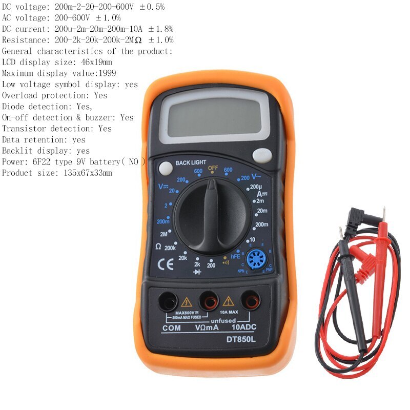 Junejour DT3288 Handheld Digital Multimeter Ampere... – Grandado
