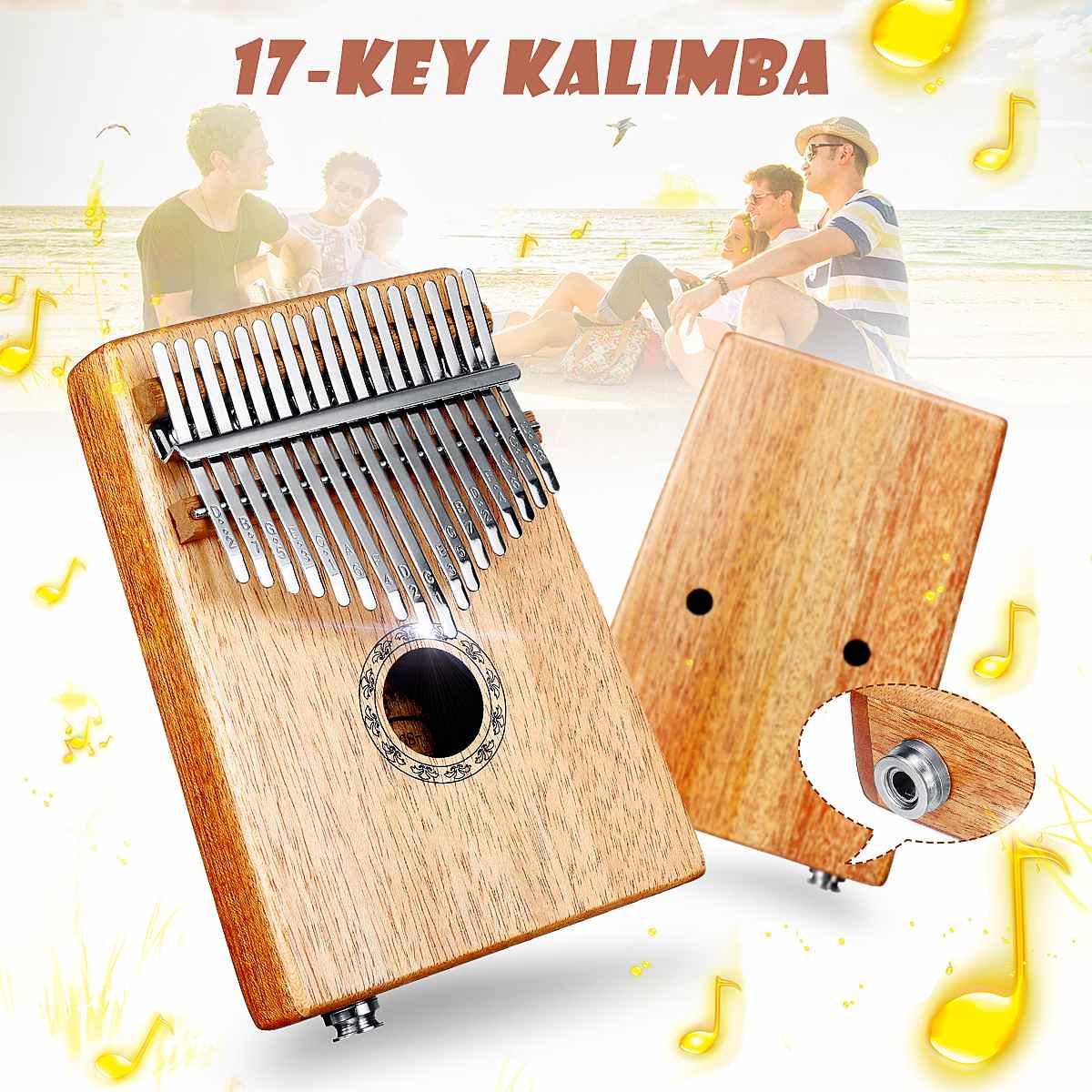 17 Key EQ Kalimba Thumb Piano w/Tuner Hammer Afric... – Vicedeal