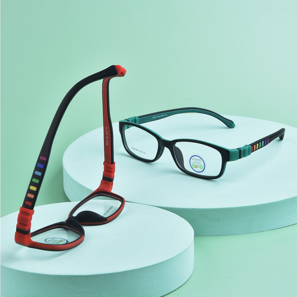 SECG Children Eyeglasses Frame Silicones Soft TR90... – Grandado